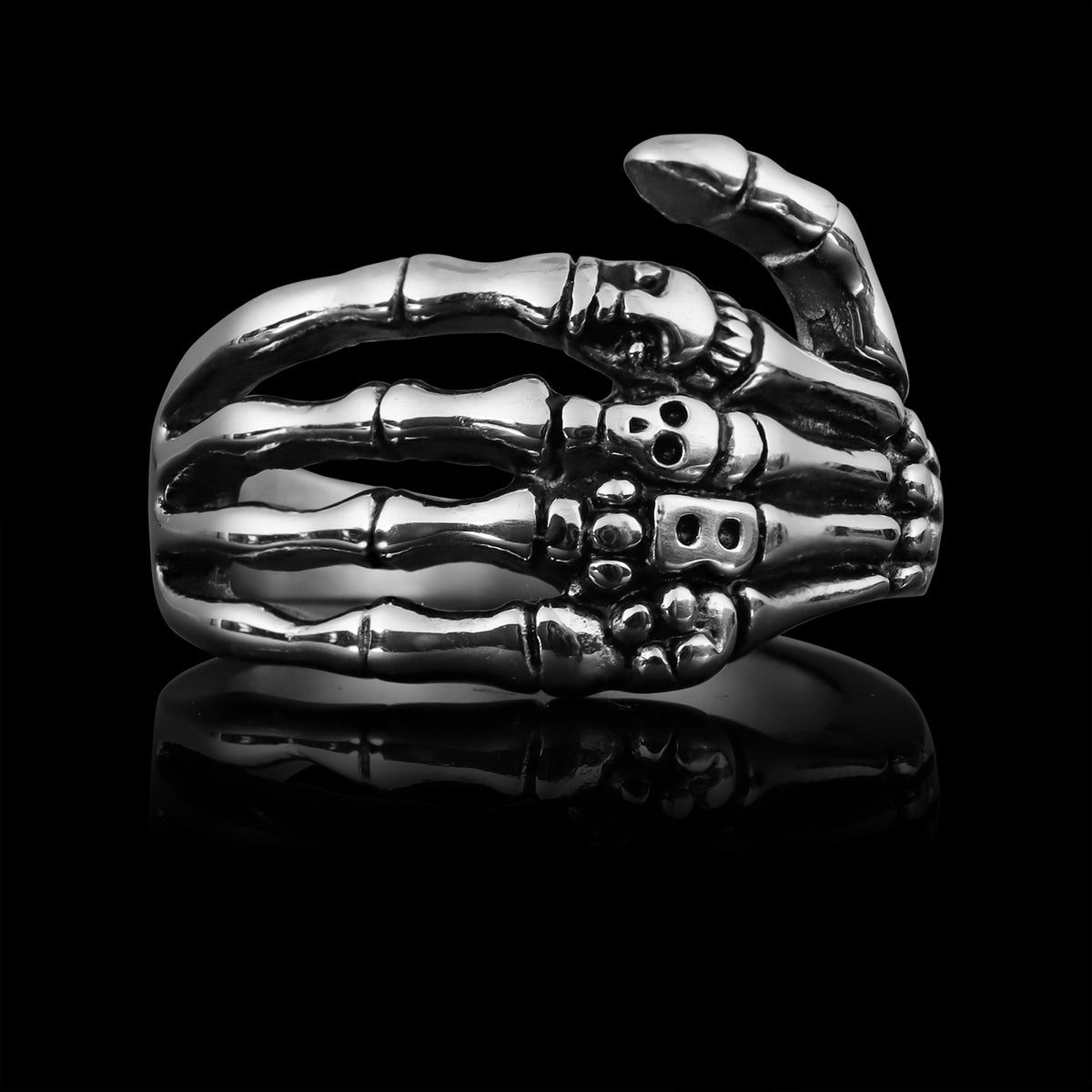 Stainless Steel Skeleton Hand Ring – Biker Jewelry Shop