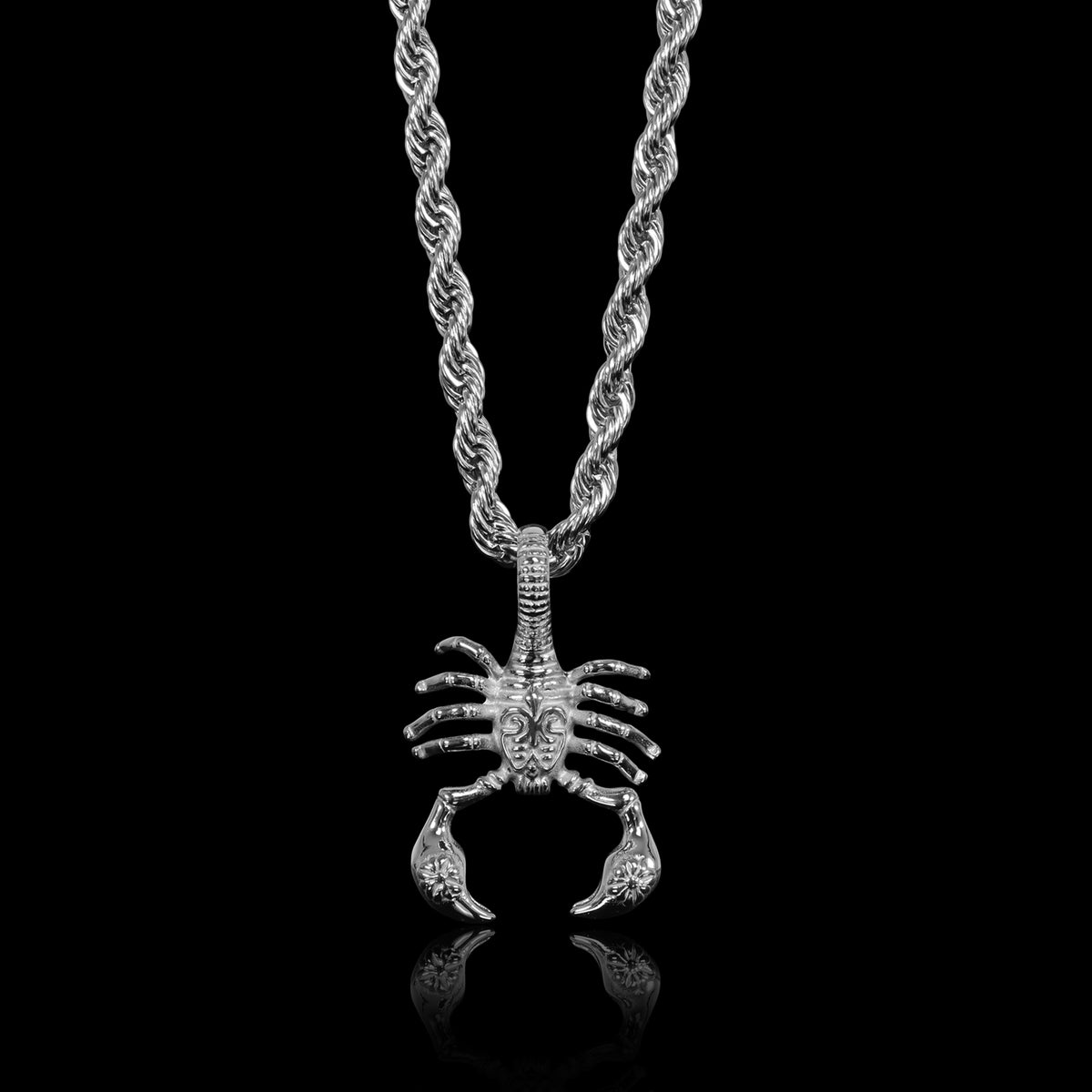 Stainless Steel Large Scorpion Rope Chain Necklace – Biker Jewelry Shop