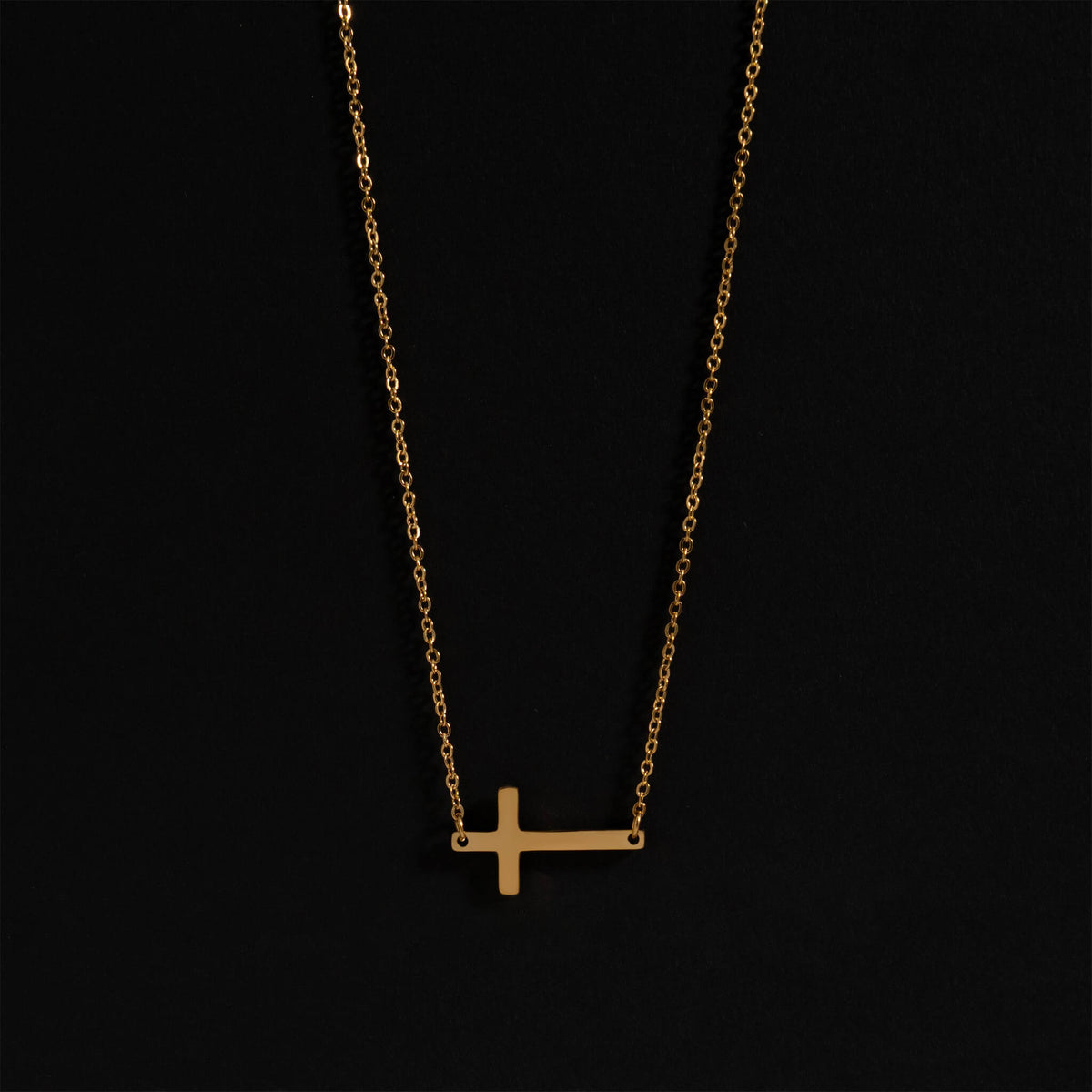 Horizontal Blank Cross Necklace – Biker Jewelry Shop