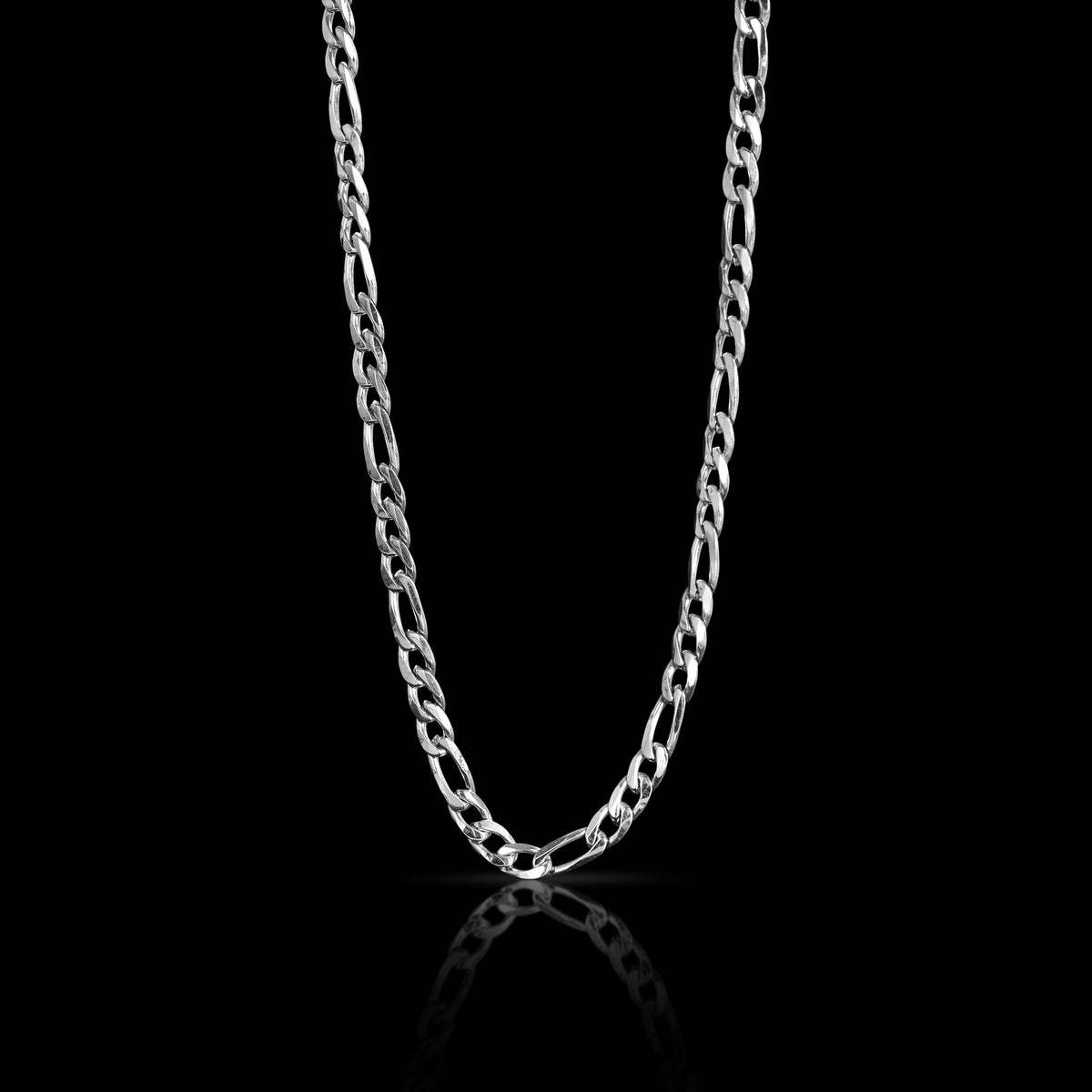 Stainless Steel Figaro Chain Necklace - Biker Jewelry Shop