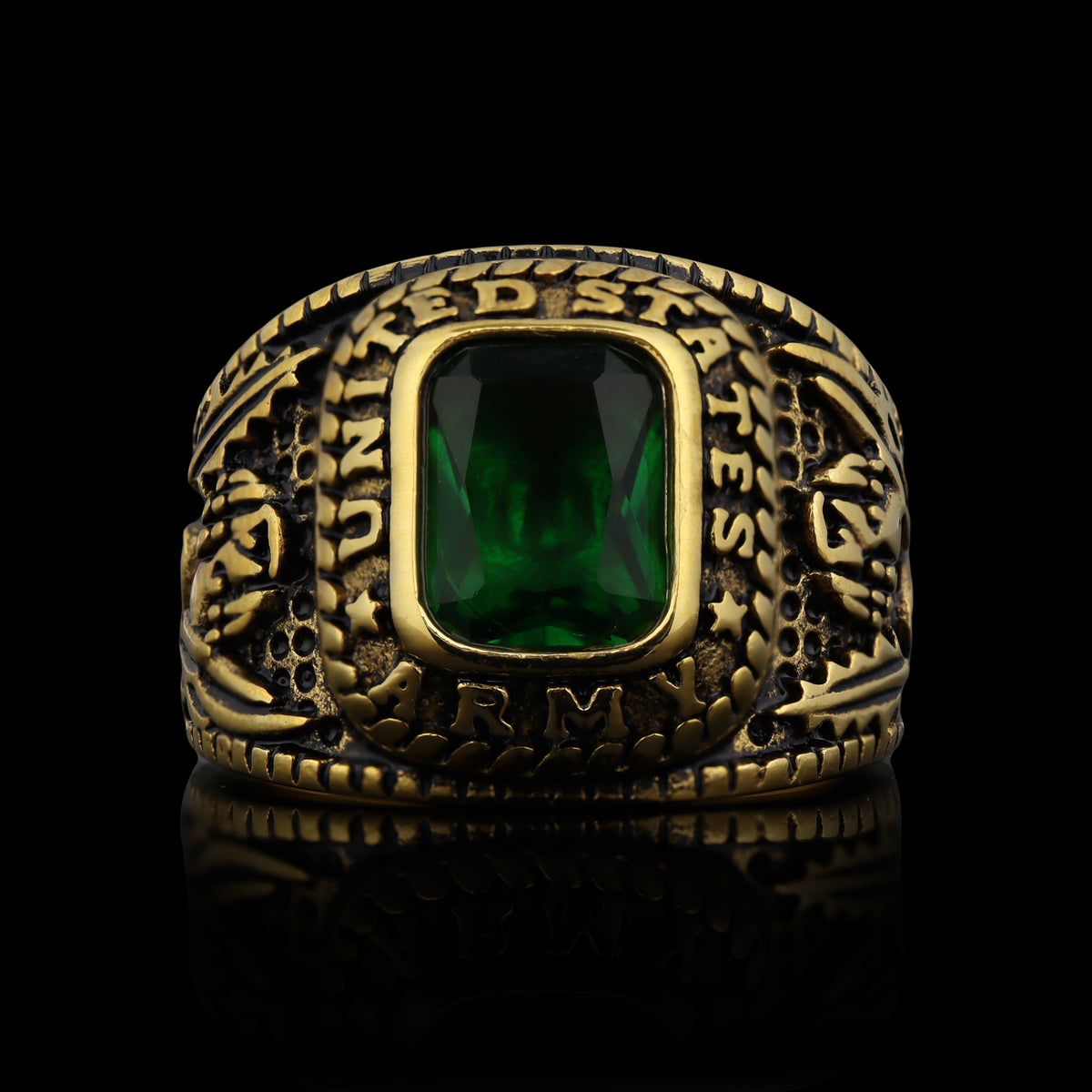 Army Ring TEMICO Men's Stainless Steel Domineering Vintage United ...