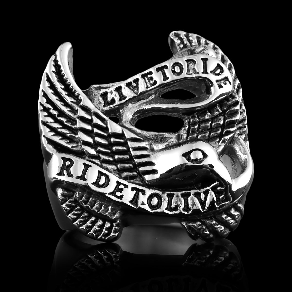 Stainless Steel 'Live To Ride - Ride To Live' Biker Ring – Biker ...