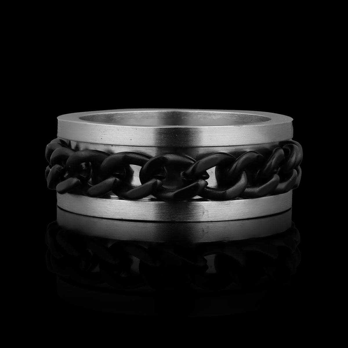 Stainless Steel Bike Chain Band Ring – Biker Jewelry Shop