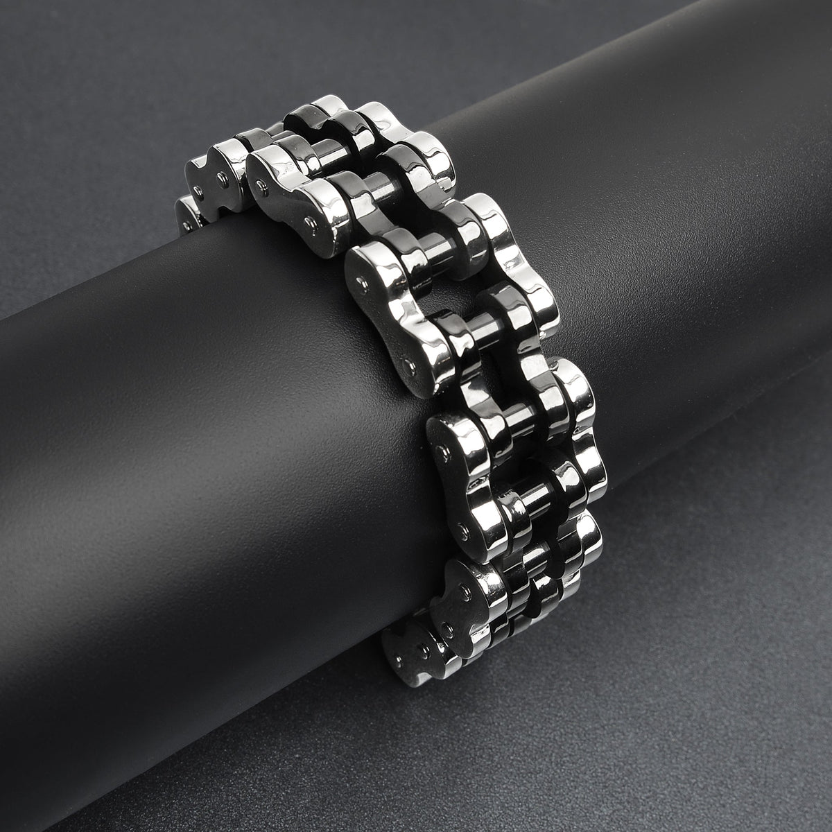 Stainless Steel Black Bike Chain Bracelet | WCB1015 – Biker Jewelry Shop